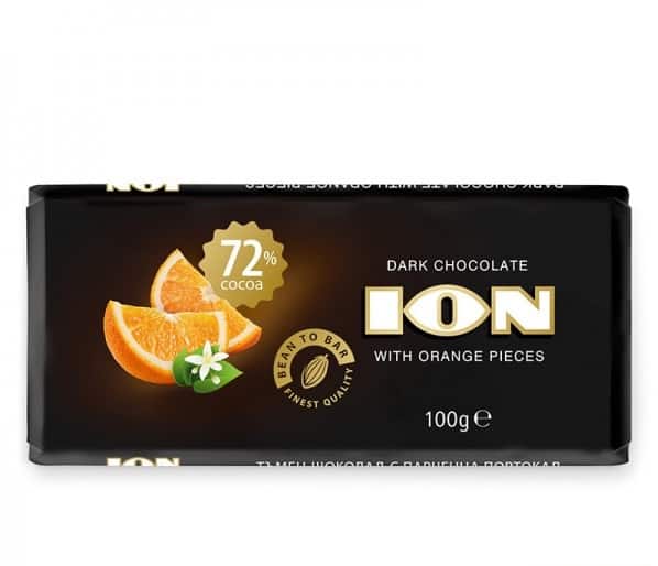 Шоколад Ion 72% какао с парченца портокал 100гр ᐉ Бързо и лесно онлайн - BulMag